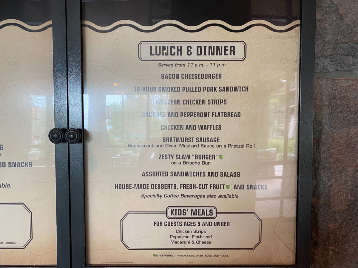 disney's wilderness lodge roaring fork menu 2 march 2020 - WDW News Today
