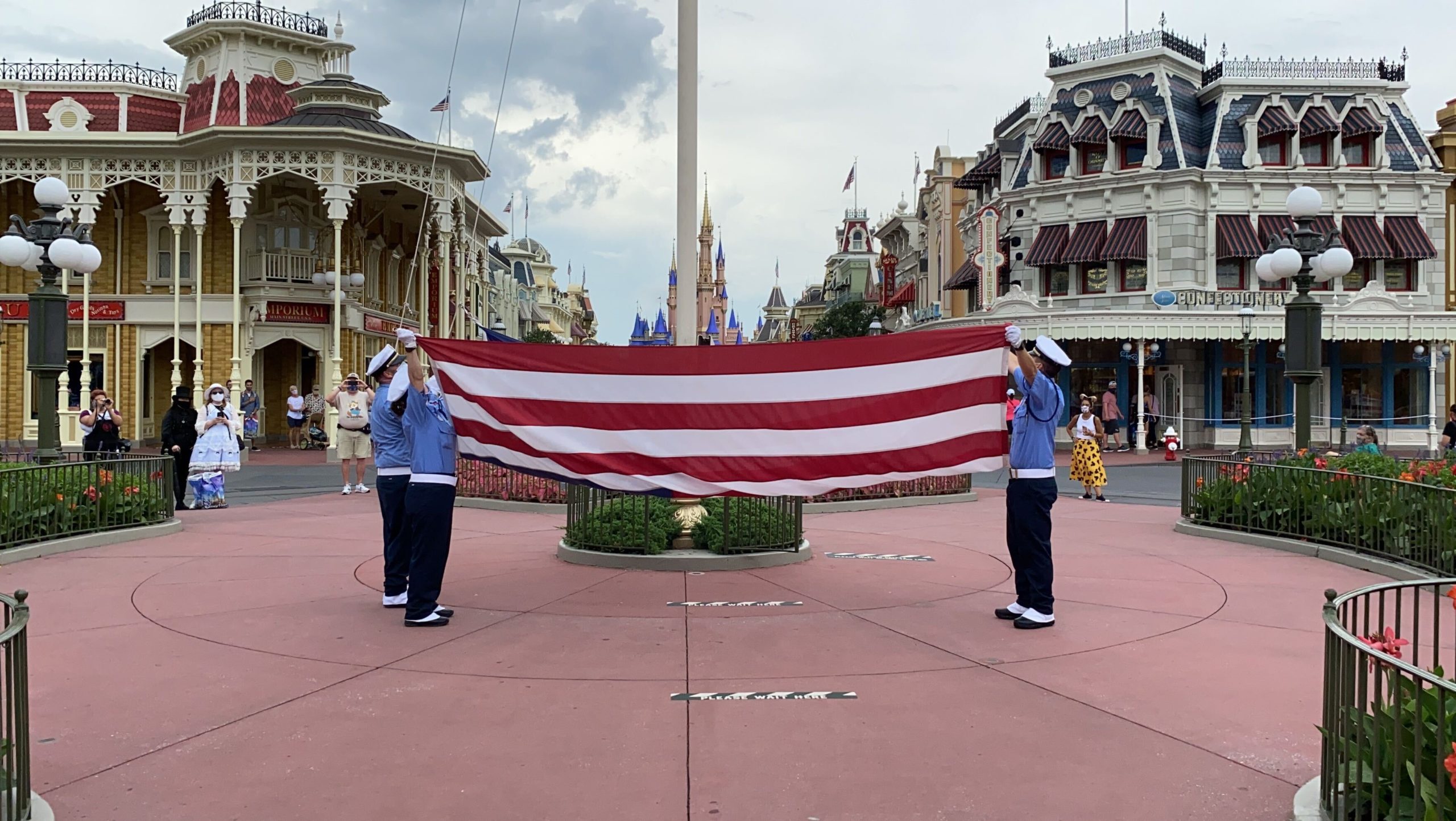 flag retreat ceremony main street u.s.a. magic kingdom cast member ...