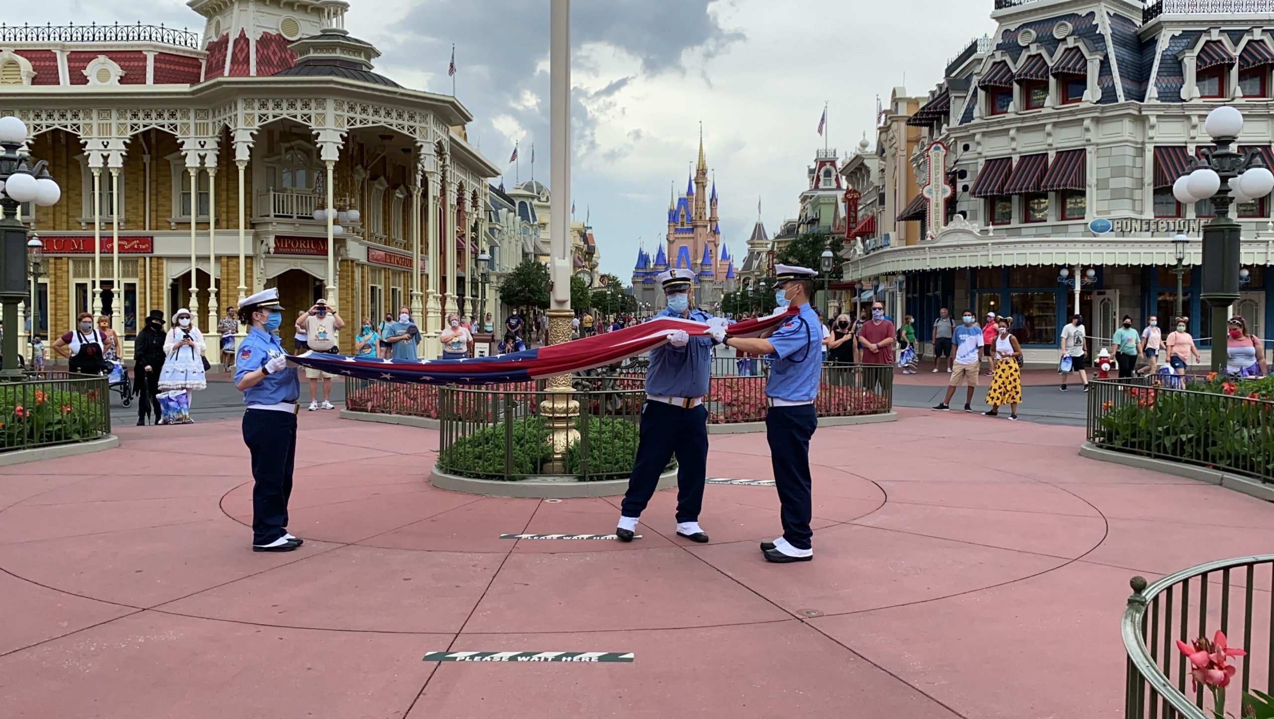 flag retreat ceremony main street u.s.a. magic kingdom cast member ...