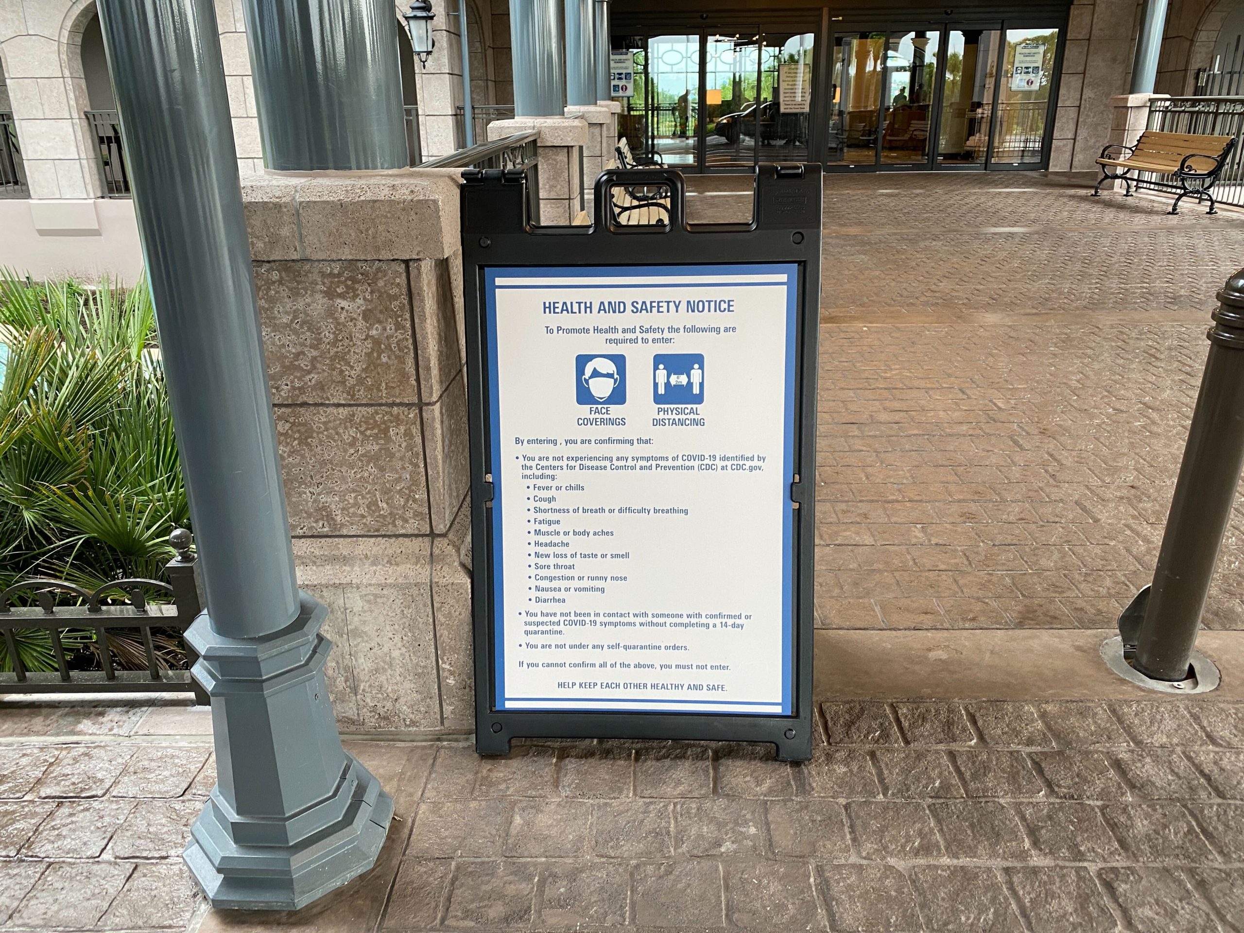 rivieria resort health and safety sign entrance - WDW News Today