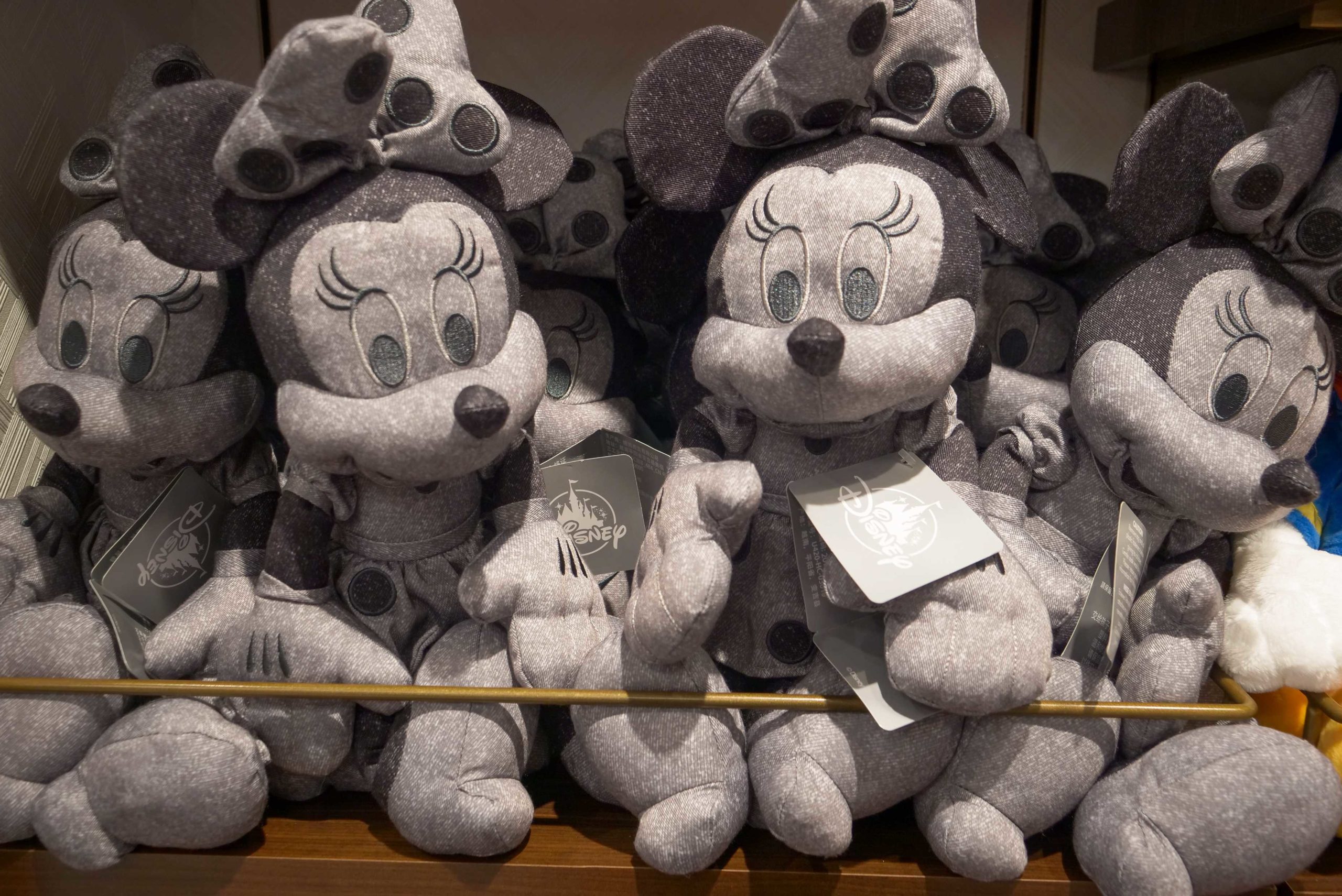 denim black white minnie mouse plush 1 - WDW News Today