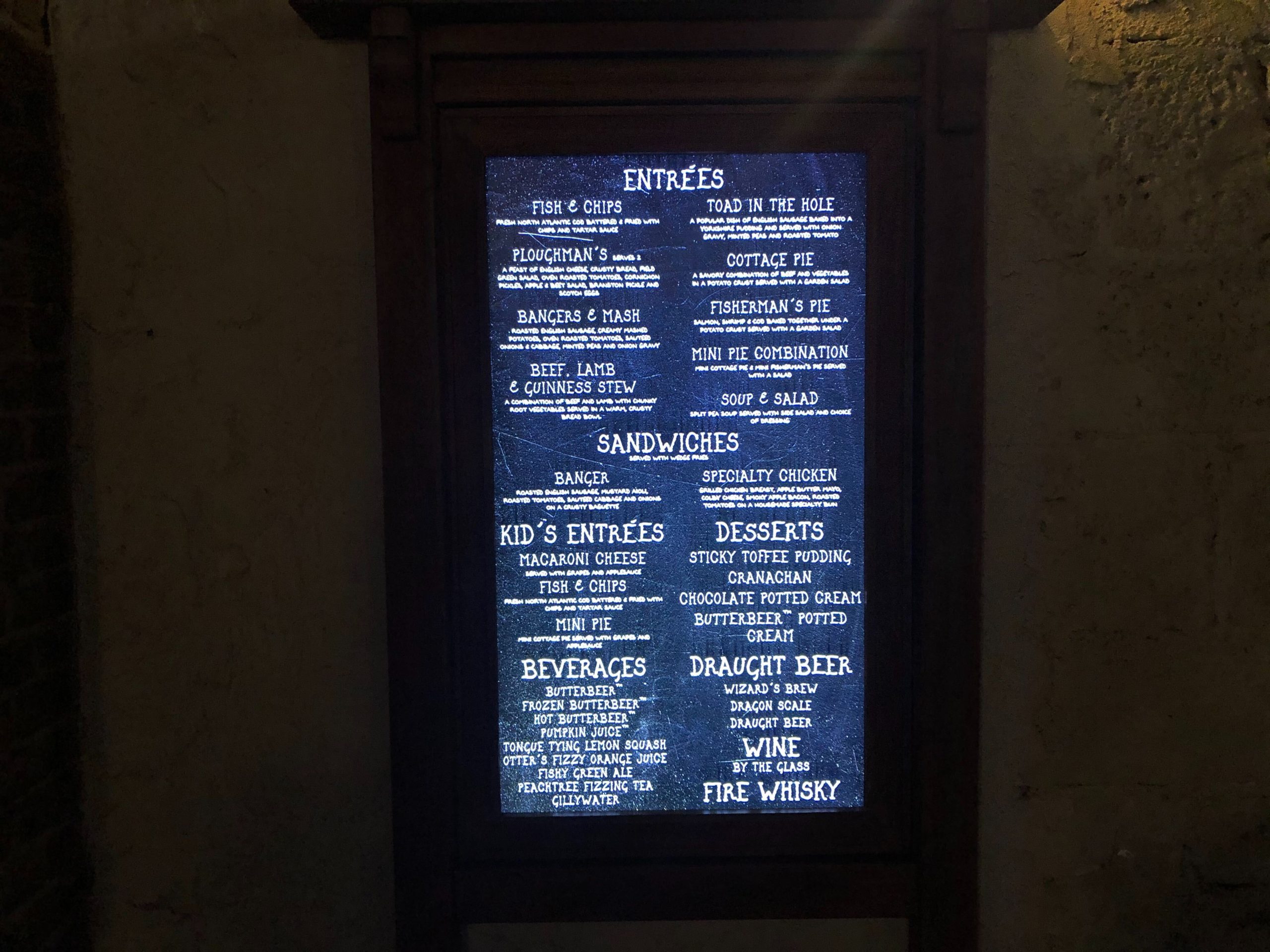 leaky cauldron menu - WDW News Today