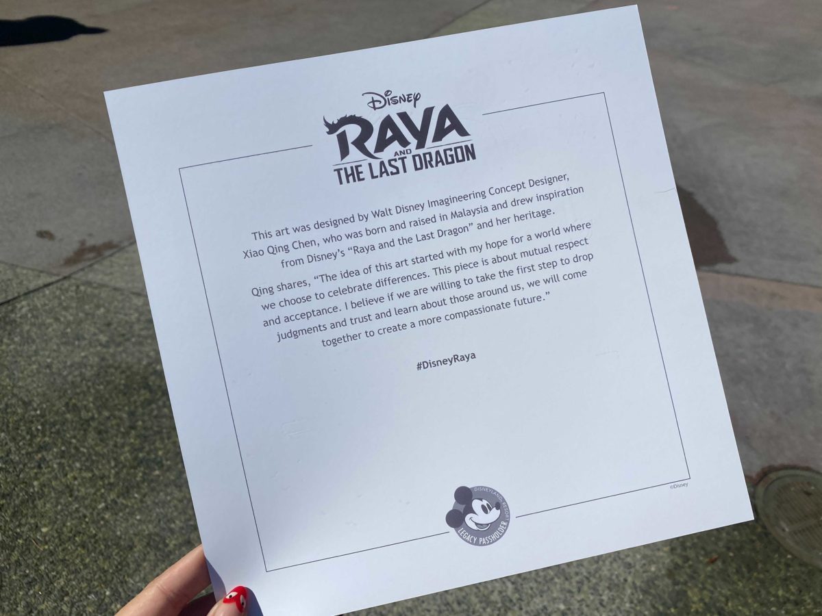 PHOTOS: Legacy Passholders Can Now Get a Signed Print of "Raya and the ...