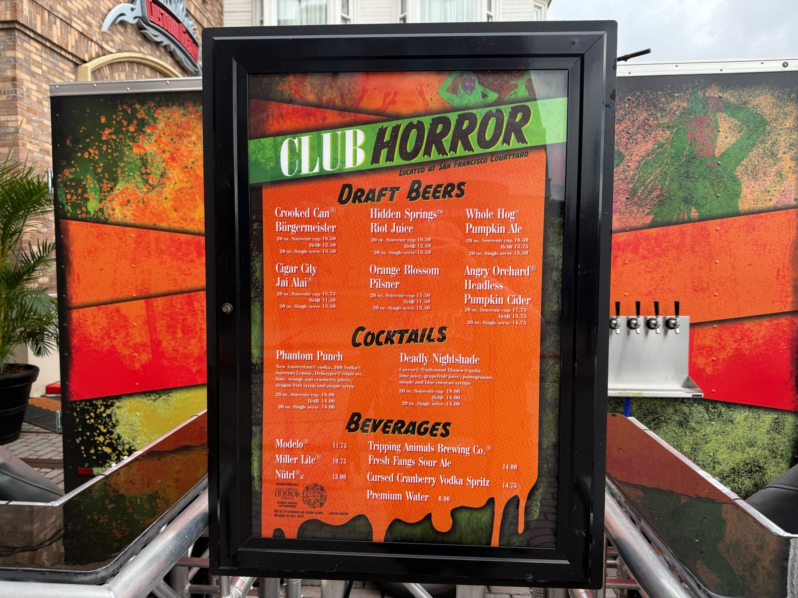 Halloween Horror Nights 2025 Menus Posted in Universal Studios Florida ...