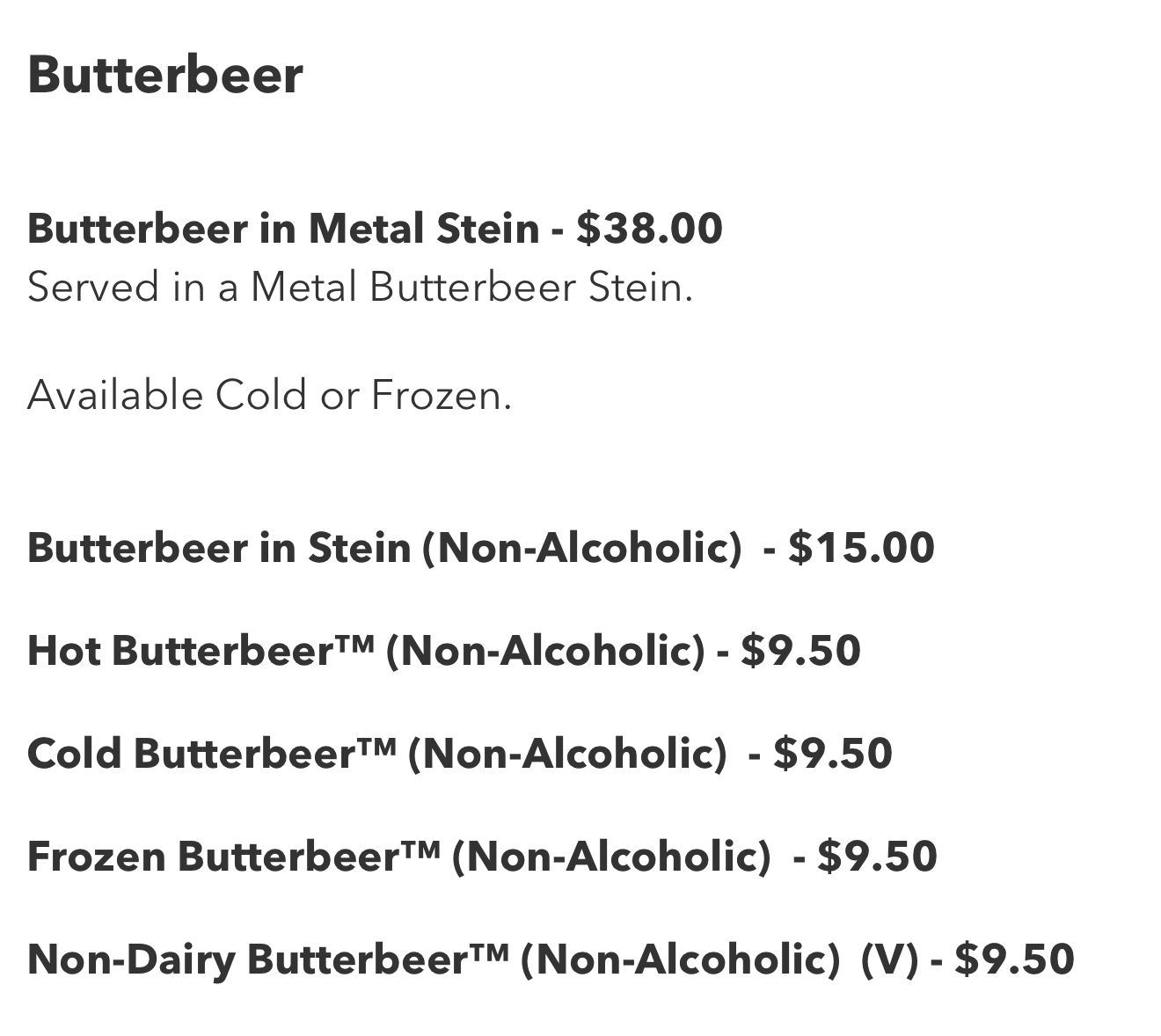Butterbeer and Gilly Water Price Increase at Universal Studios ...