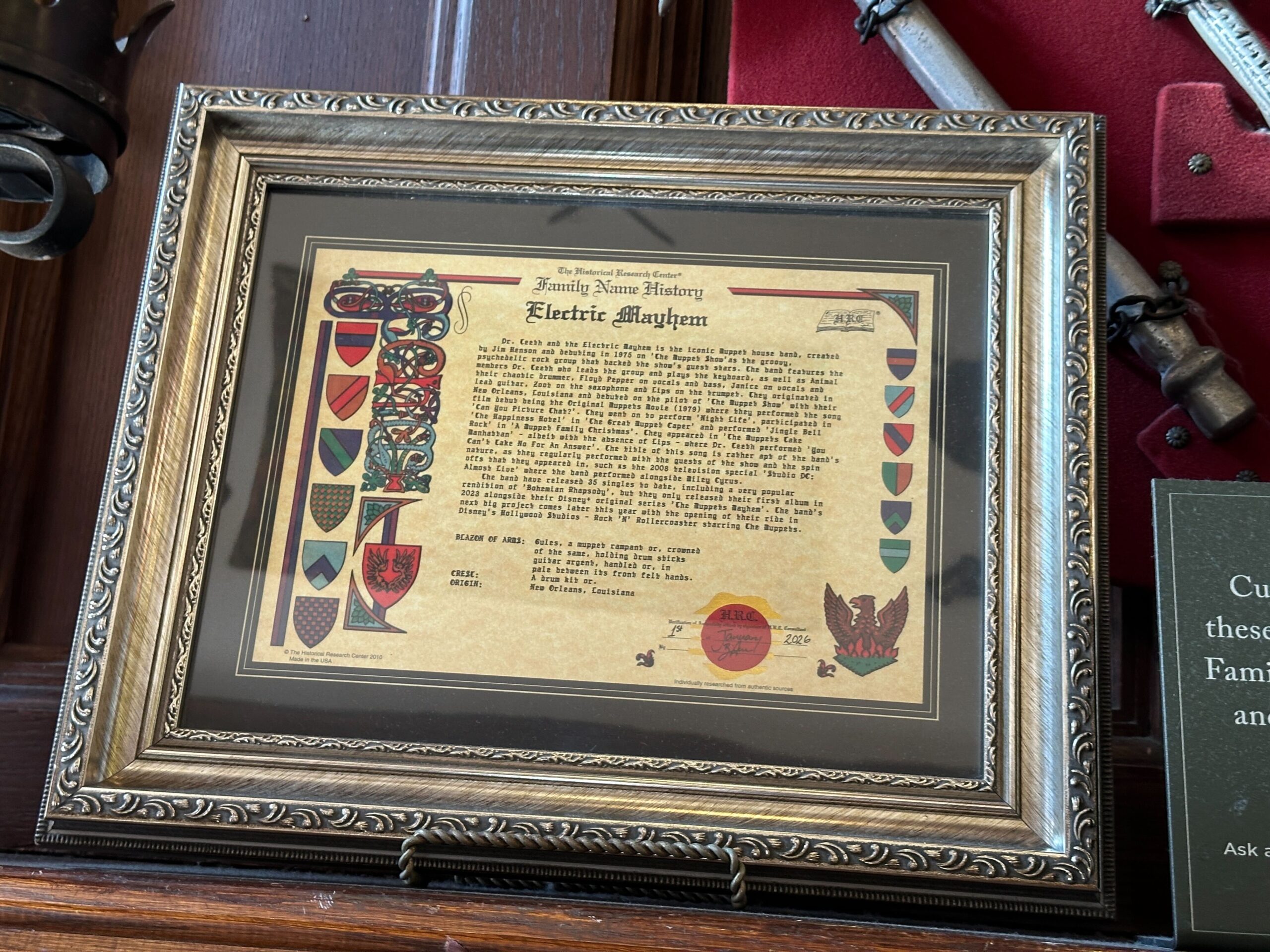 U.K. Pavilion Family Crests in EPCOT Feature Muppets, Figment, DINOSAUR ...